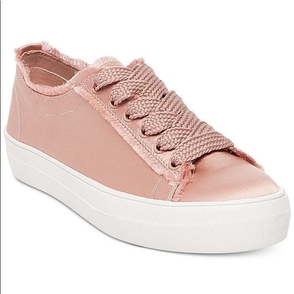Steve Madden | Shoes | Steve Madden Pink Satin Greyla Sneaker Size ...